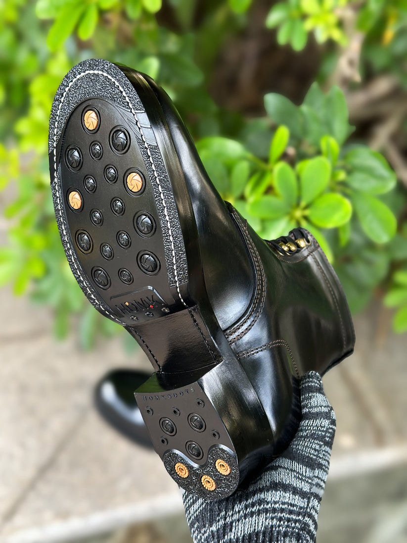 Land boots MTO- Black Maryam oiled and waxy leather-B23601 – HOMKBOOTS