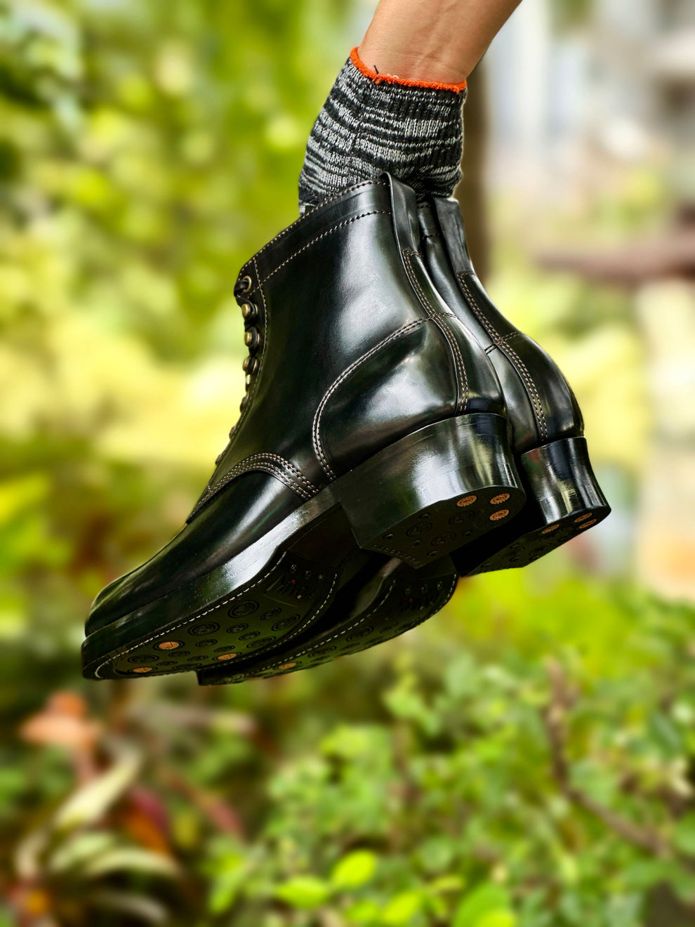 Land boots MTO- Black Maryam oiled and waxy leather-B23601 – HOMKBOOTS